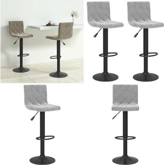 vidaXL Vidaxl - Tabourets de bar lot de 2 gris clair velours - Tabouret De Bar - Chaise De Comptoir - Tabouret De Cuisine - Meubles De Salon - Mobilier