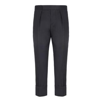 SAPIO Schwarze Woll-Cropped-Hose - - Trousers - Herren - Schwarzk - S
