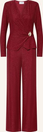 Joseph Ribkoff Jumpsuit In Wickeloptik Mit Glitzergarn Und Volants rot