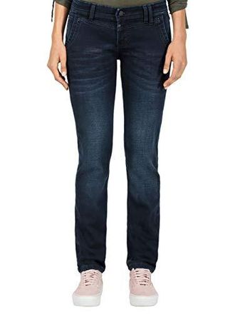 Timezone Slim Nalitz Jean, Bleu (Dark Blue Brushed Wash 3406), W26/L32 (Taille Fabricant: 26/32) Femme