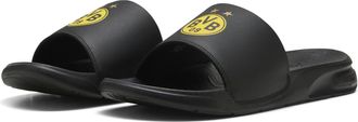 Puma Erwachsene Softride Teamcat BVB Slides 40.5, Black Faster Yellow Victory Gold Beige