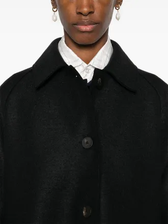 Harris Wharf London Virgin Wool Felted Coat - Black