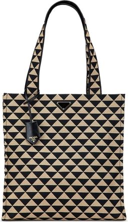 Prada sac cabas Canvas Triangolo Symbole (2013-2025) - Marron