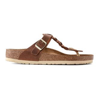 Birkenstock Femme, Chaussures, Brun, Taille: 39 EU Gizeh Oiled Leather Sandales