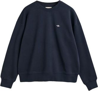 GANT Sweat-Shirt &agrave; col en C pour Femme, Bleu Nuit, XL