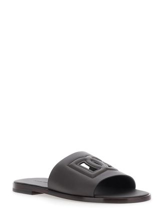 Dolce & Gabbana Mens Sandals Brown Leather