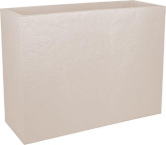 Eda Jardini&egrave;re muret LOFT XL VOLCANIA double paroi d&eacute;cor pierre - 99,5 x 29,5 x 78,5 cm - 63 L - Beige calcaire - EDA