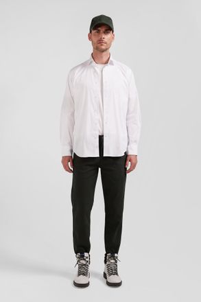 Eden Park Pantalon Chino En Piqu&eacute; De Coton Stretch Et Modal Kaki Coupe Regular