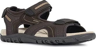 Geox Homme Uomo Sandal Strada D Sandales, Brown/Sand, 43 EU