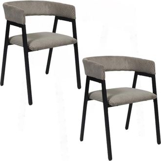 The Home Deco Factory Lot de 2 fauteuils design en tissu côtelé SCOTT