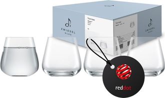 Zwiesel Glas Wasserglas Vervino (4-er Set), vielseitige Trinkgl&auml;ser mit Moussierpunkt, sp&uuml;lmaschinenfeste Tritan-Kristallgl&auml;ser, Made in Germany (Art.-Nr. 122204)