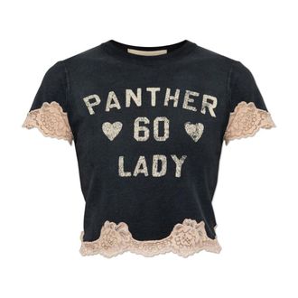 Valentino Garavani Oberteil mit Spitzenbesatz - - Tops - Damen - Schwarzk - XS
