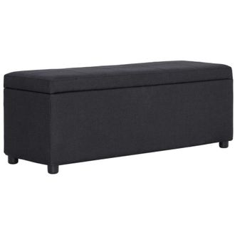 vidaXL Vidaxl - Bank mit Staufach 116 cm Schwarz Polyester