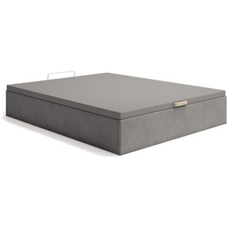 Vente-Unique Sommier coffre 140 x 190 cm - Tissu gris - CENOVAS de YSM&Eacute;E