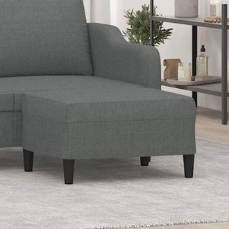 vidaXL Vidaxl - Repose-pied gris fonc&eacute; 70x55x41 cm - Tissu 100% polyester - Remplissage mousse pour confort - Id&eacute;al pour espaces de vie modernes
