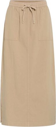 Kaffe Femme, Jupes, Beige, Taille: 42 FR Jupe Classique Sable avec fentes