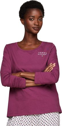 Tommy Hilfiger Damen Langarmshirt Rundhalsausschnitt, Rot (Heritage Plum), M