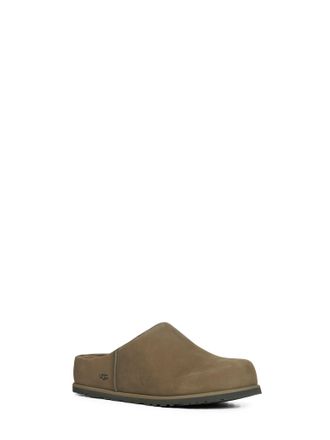 UGG Mens Clogs Otzo Burnt Olive Green Leather Mules Sandal