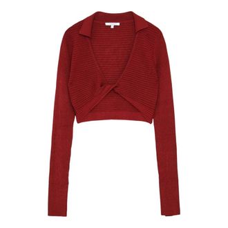 Patrizia Pepe Slim Fit Viskose Strickjacke - - Knitwear - Damen - Braun - M