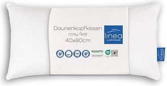 Linea by böhmerwald - cosy - hochwertiges Kopfkissen fest, 40x80, 85% Federn Klasse 1, 15% kuschlige neue Daunen, Allergiker geeignet, waschbar bis 60°C, in