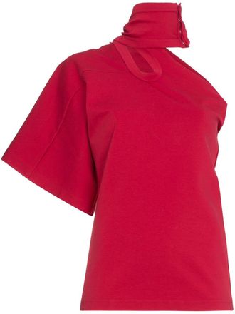 AMBUSH blouse à design asymétrique à une épaule - Rouge