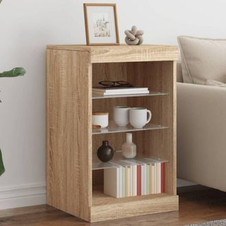 vidaXL Buffet avec lumi&egrave;res led ch&ecirc;ne sonoma 41x37x67 cm Vidaxl