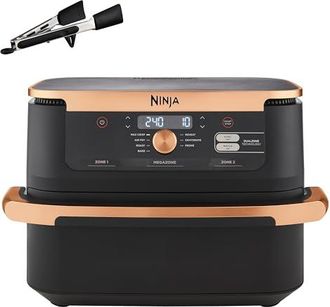 Ninja Foodi FlexDrawer Air Fryer, Dual Zone Avec Séparateur Amovible, Grand Tiroir de 10.4 L, 7-en-1, Double Zone, Pièces Antiadhésives Compatibles Au Lave-