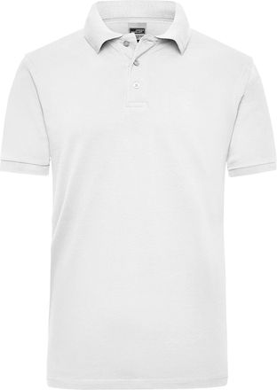 James & Nicholson Herren Work Poloshirt - Robustes Arbeitspolo aus einlaufvorbehandeltem Piqu&eacute; | Farbe: white | Gr&ouml;sse: 4XL