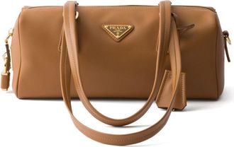 Prada sac cabas médium en cuir - Marron