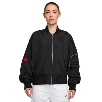 Nike Bomberjacke f&uuml;r Damen, Mesh-Futter (Schwarz/Violett)