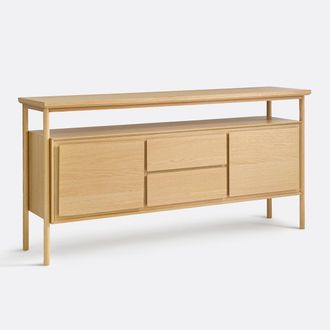 La Redoute Interieurs Buffet 2 Portes 2 Tiroirs Plaqu&eacute; Ch&ecirc;ne Elina