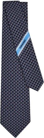 Ferragamo Homme, Accessoires, Bleu, Taille: ONE Size Gancini Jacquard Tie