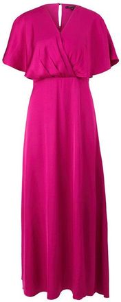 Comma Maxikleid Kleid Satinkleid mit Drapierung und Beinschlitz