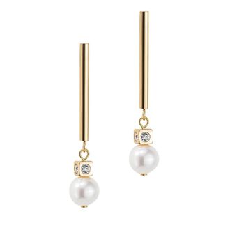 Coeur de Lion Ohrringe - Ohrringe Asymmetrie Süßwasserperlen & Edelstahl - Gr. unisize - in Weiß - für Damen