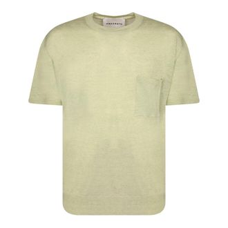 Amaranto T-Shirt mit Rundhalsausschnitt und Brusttasche - - Knitwear - Herren - Gr&uuml;n - L