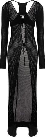 ADĀMO Andrea Adamo Femme, Pulls, Noir, Taille: 40 FR Openwork Long Cardigan