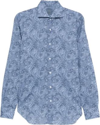 Barba Homme, Chemises, Bleu, Taille: 5XL Chemise en lin et coton