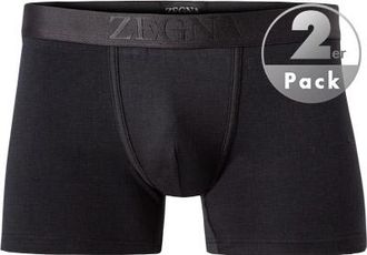 Ermenegildo Zegna Herren Trunks schwarz Baumwolle unifarben