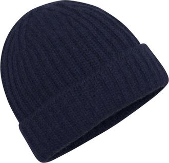 Tom Rusborg Softe Strickmütze aus Kaschmir im Rippstrick in