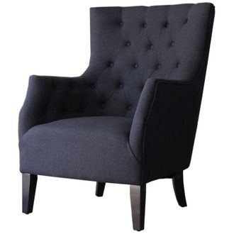 Habitat et Jardin Habitat Et Jardin - Fauteuil Scandinave Tissu Duchesse - 76 x 83 x 100,5 cm - Noir