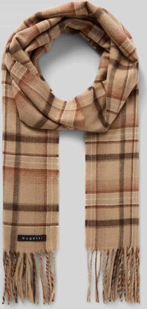 Bugatti Schal mit Fransen und Label-Detail