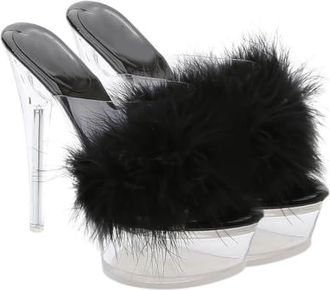 Garneck Sandales &agrave; Talons Fins &Eacute;l&eacute;gantes Pantoufles &agrave; Talons Hauts Douces Chaussures &agrave; Fins pour Femmes