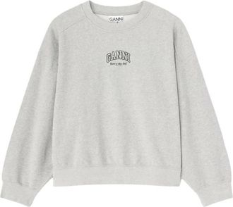 Ganni Rundhals-Sweatshirt mit Logo - - Sweatshirts & Hoodies - Damen - Grau - M