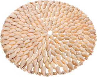 Angoily Muschel Untersetzer Rund 20cm aus Nat&uuml;rlicher Muschel mit Isolierung Hitzebest&auml;ndig f&uuml;r Tassen und Becher Dekorative Tischunterlage f&uuml;r Zuhause und Ga