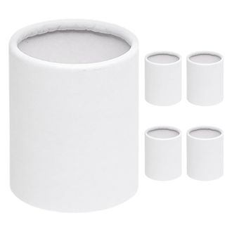 Holibanna 5 St&uuml;ck Runde Kleiner Blumenpapier Eimer Wei&szlig; Wiederverwendbare Blumenstrau&szlig;halter aus Stabilem Karton mit Bel&uuml;ftung Tragbare Blumenk&auml;sten f&uuml;r Hochzei