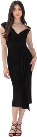 Max Mara Femme, Robes, Noir, Taille: 42 FR Robe Midi en Jersey de Viscose