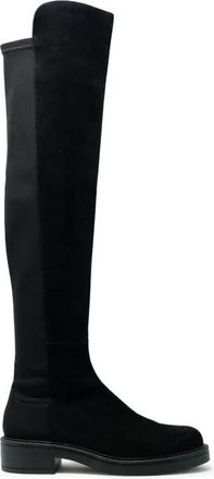 Stuart Weitzman Stiefel - Sm395 Black Suede 5050 Celia Boots - Gr. 6_5 - in Schwarz - f&uuml;r Damen