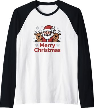 No Stress Niedliches Frohe Weihnachten - Weihnachtsmann und Rentier Urlaub Design Raglan