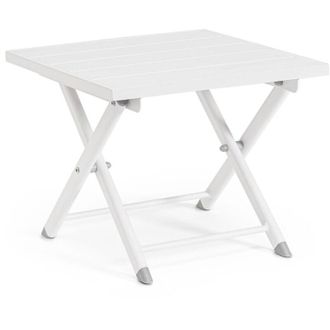 Hellin Hellin - Table basse de jardin pliante en aluminium blanc - taylen