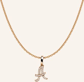 Cada Cada Kette Tiny Diamond Letter A rosegold